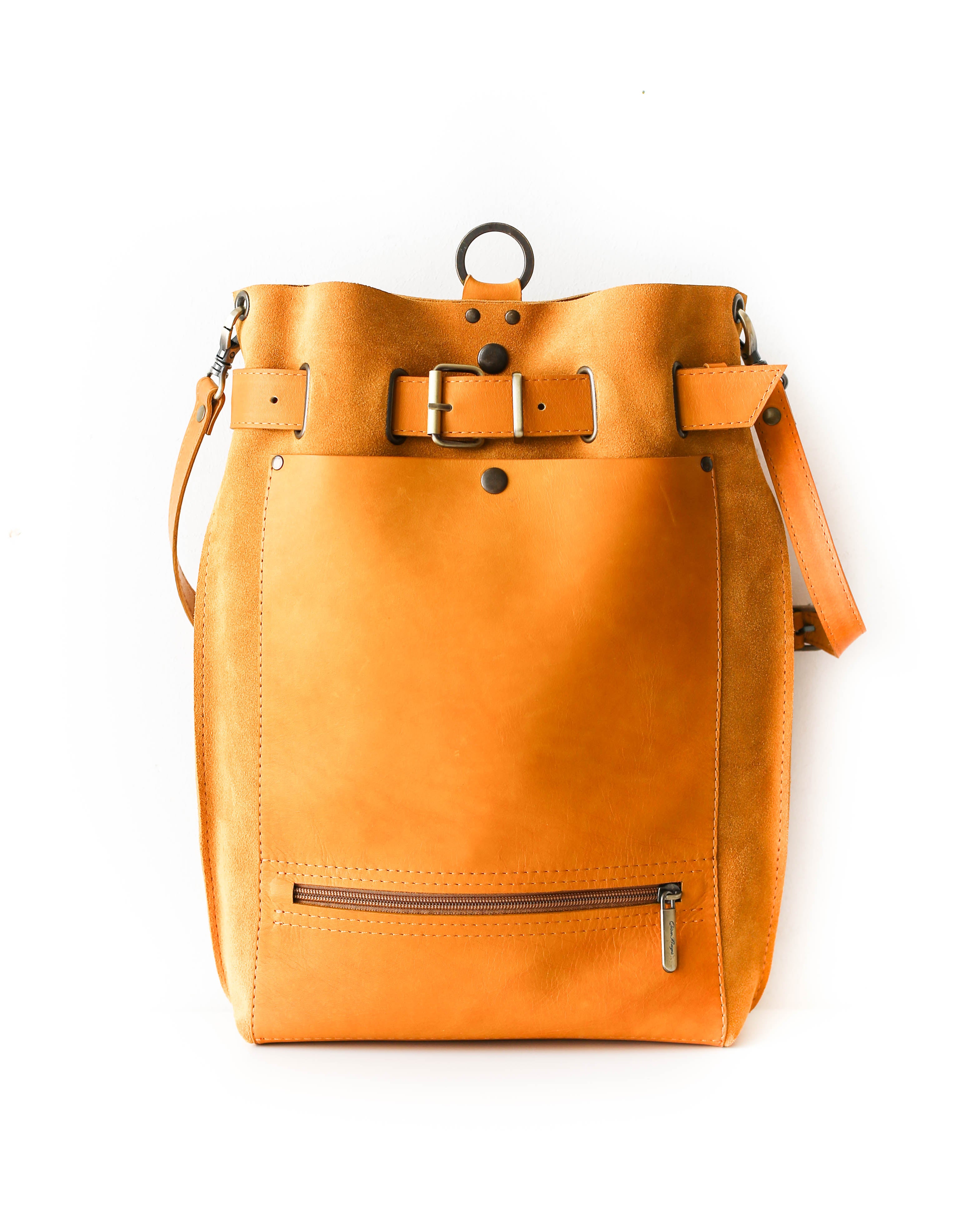 Women's Suede Bag- Suede Leather Backpack - Qisabags