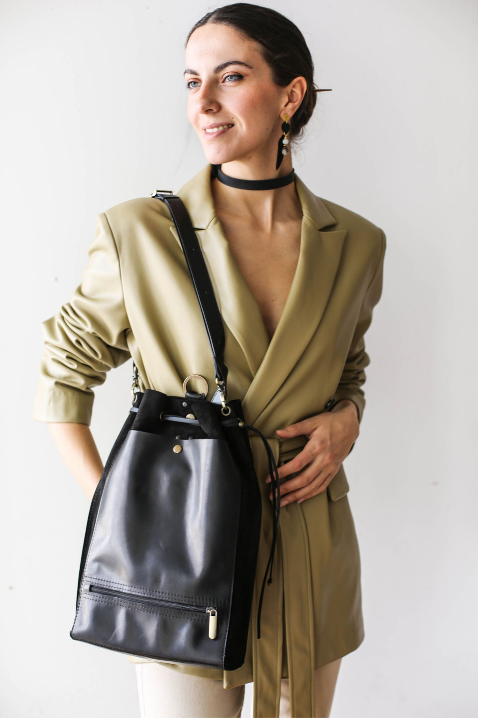 Leather Women's Bags | Leather Backpack Black | Qisabags