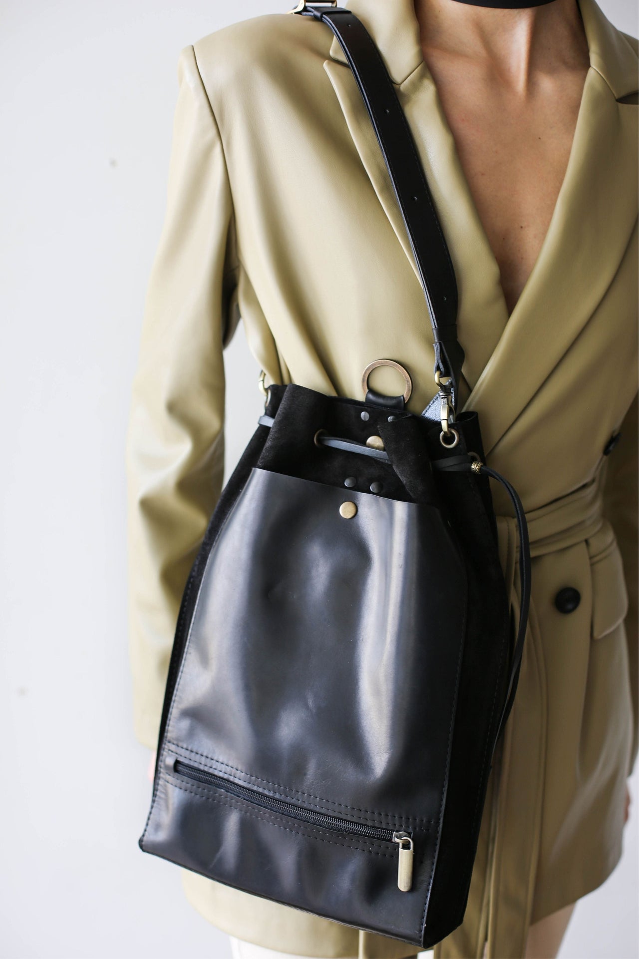 Leather Women's Bags | Leather Backpack Black | Qisabags