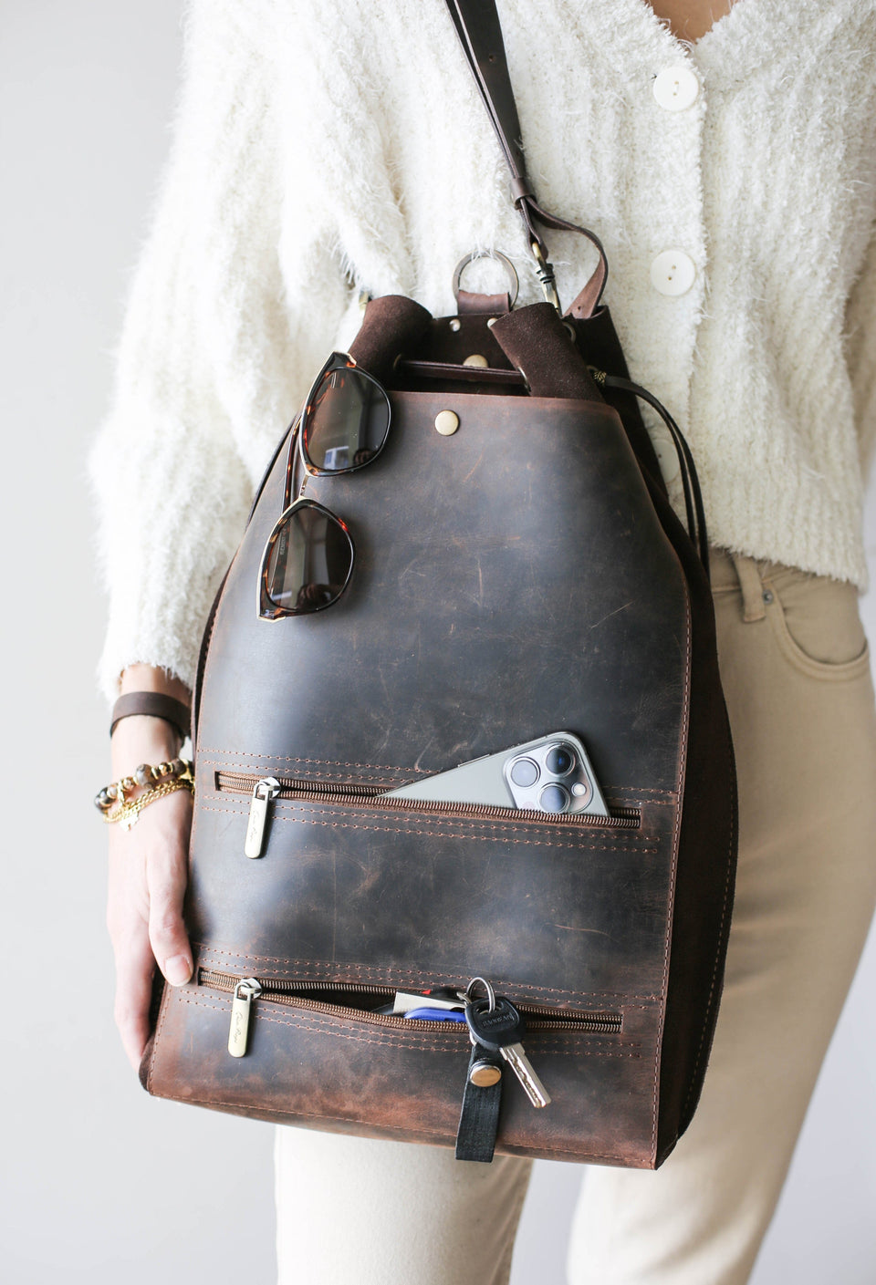 Leather Backpack for Men | Brown Leather Backpack | Qisabags