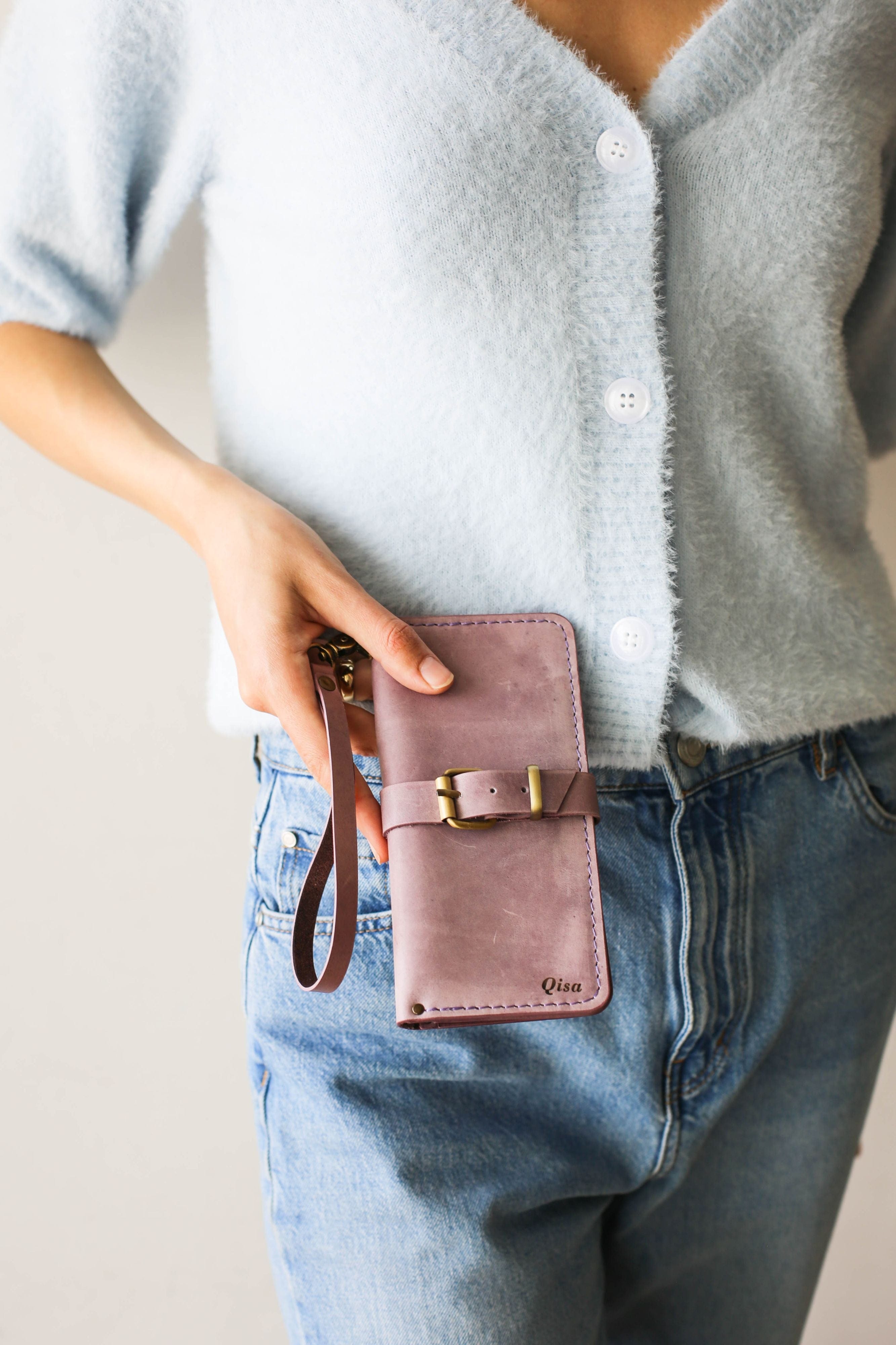 Leather Wallet Women's | Purple Leather Wallet - Qisabags Leather Wallet Women's | Purple Leather Wallet - Qisabags